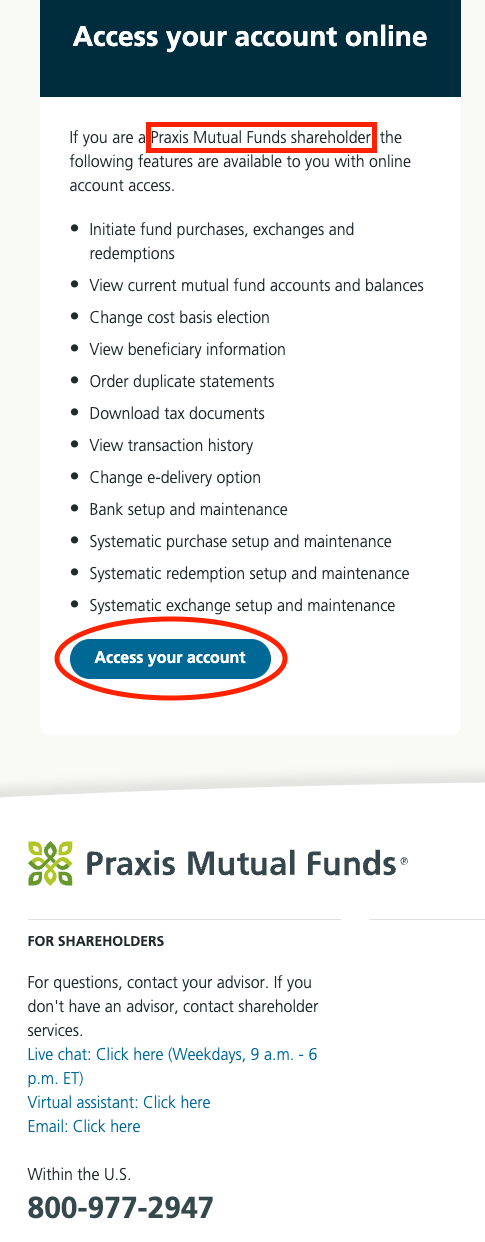 Praxis Mutual Funds Login Access – Everence Support